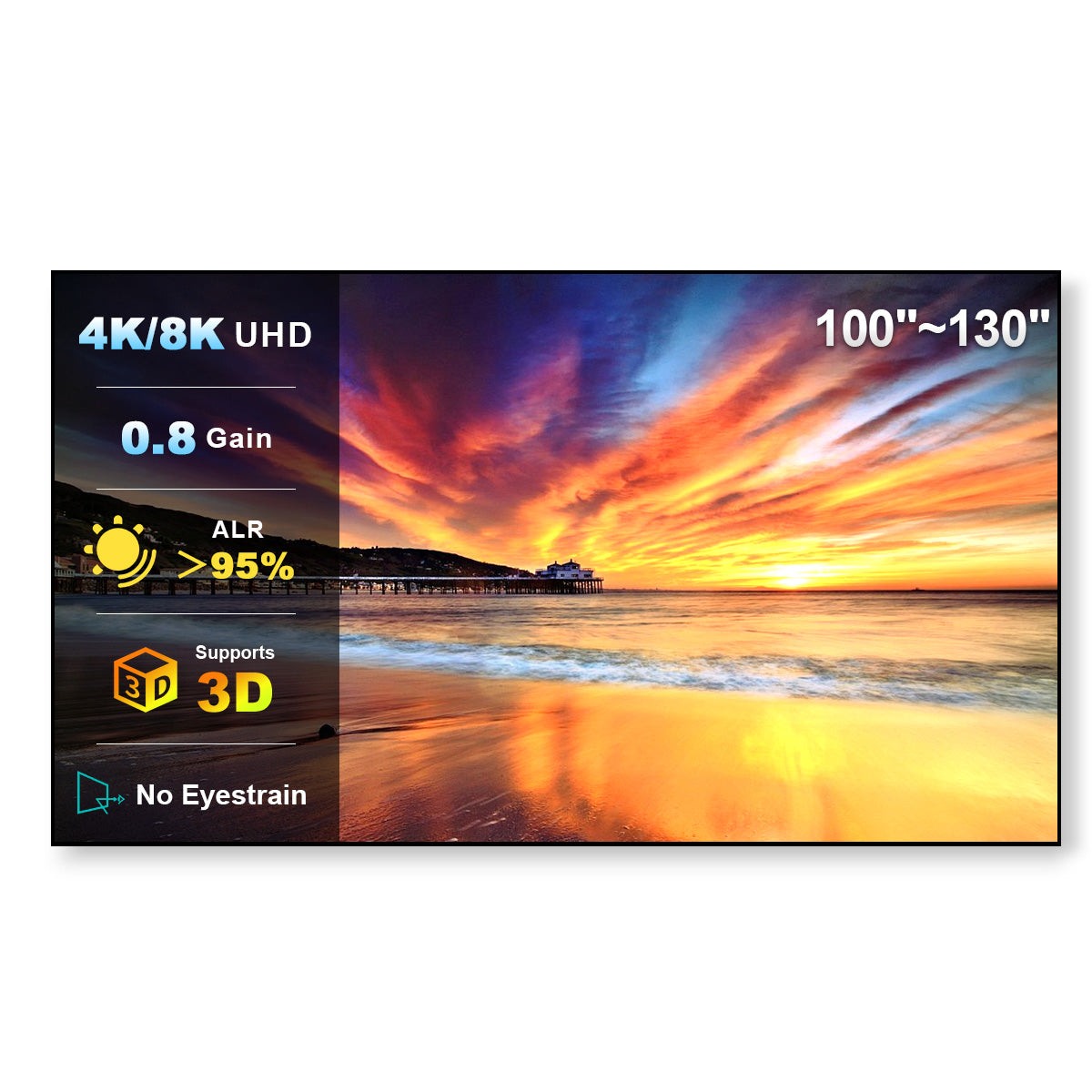 100"-130" NothingProjector Lenticular 4K ALR Projector Screen for Long
