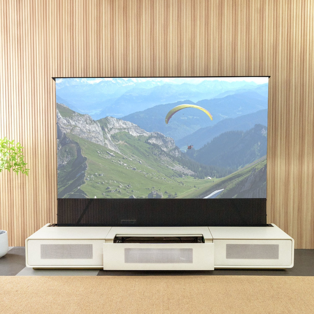 Shore Fully-Assembled Modern Matte TV Stand for UST Projector