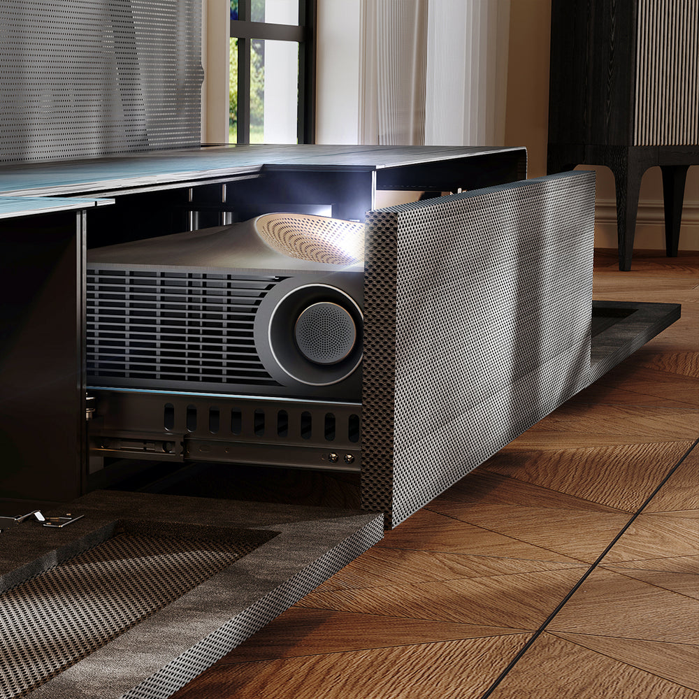 Shore Motorized Rollable UST Projector Cabinet with Floor Rising Screen