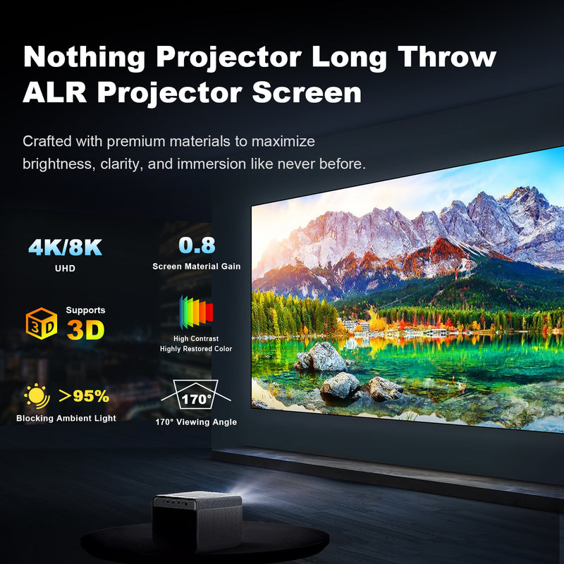 100"-130" NothingProjector Lenticular 4K ALR Projector Screen for Long