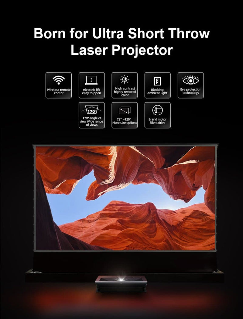 NothingProjector Black Series Motorized Floor Rising Screen For Ultra Short Throw Projector ...